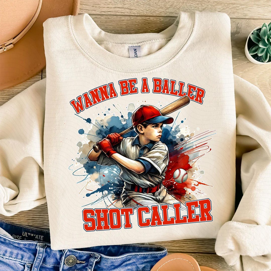 Retro Wanna Be A Baller Shot Caller Baseball Png, Funny Baseball Png ...