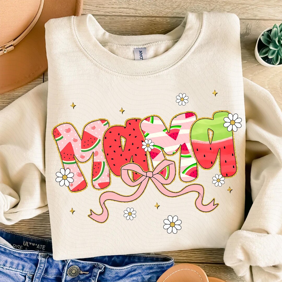 Preppy Mama Watermelon Png, Cute Watermelon Floral Mama Png, Everyday ...