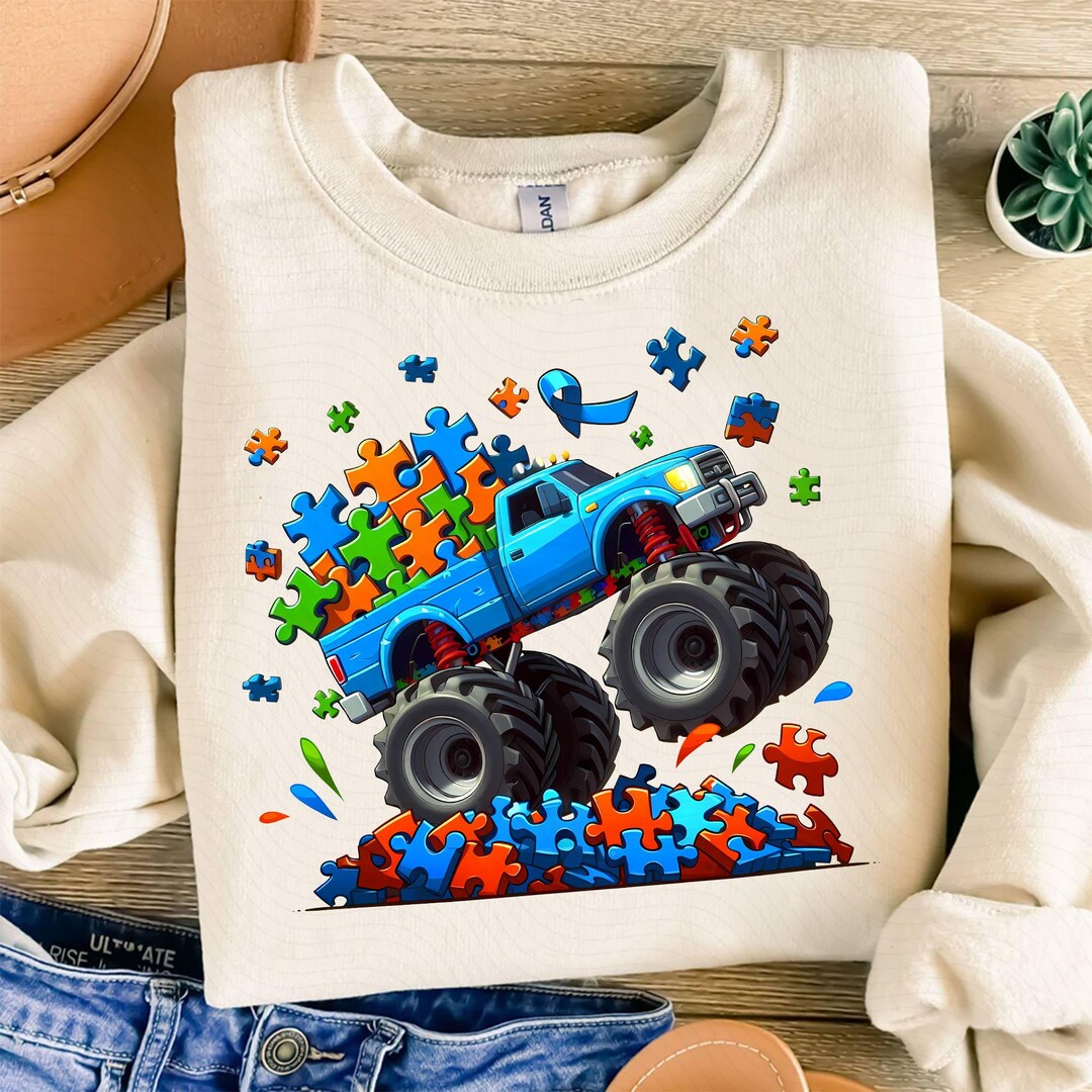 Colorful Autism Puzzle Png, Autism Monster Truck Png, Autism Mom Png ...