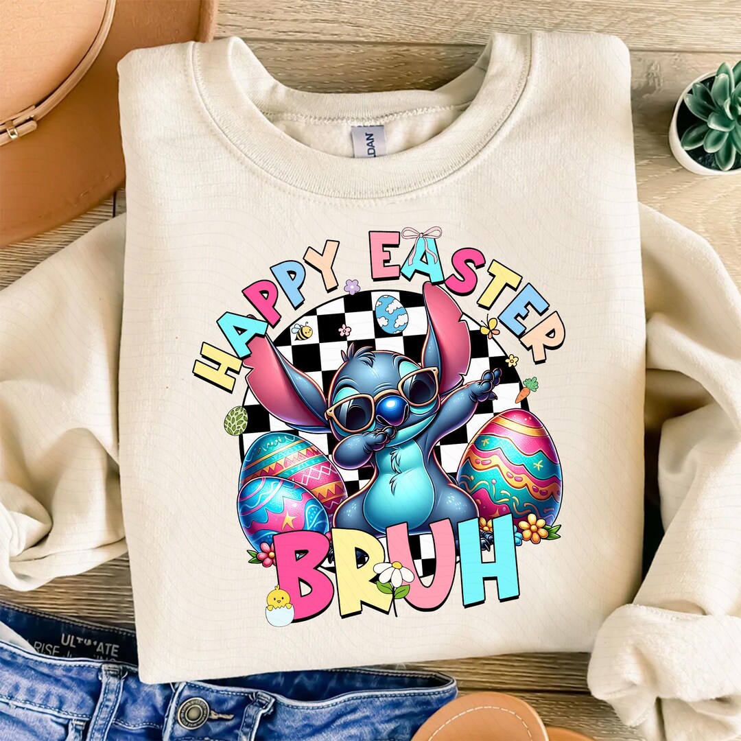 Happy Easter Bruh Cartoon Blue Alien PNG, Funny Easter Cartoon ...