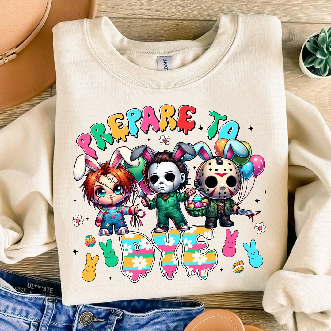 Prepare to Dye Killer Easter Chibi Png, Horror Movie Png, Retro Easter ...