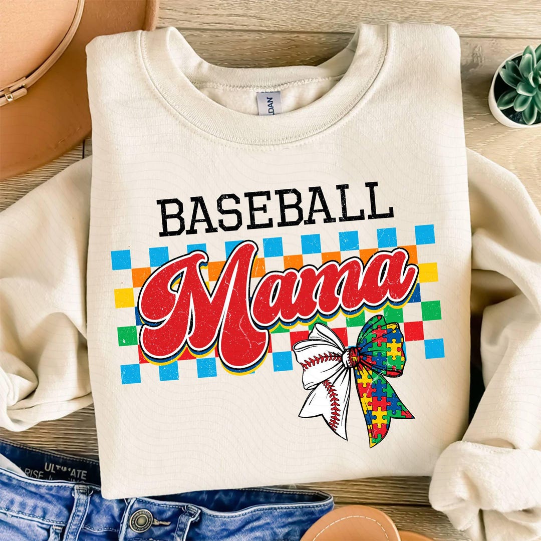 Autism Baseball Coquette Bow Png, Autism Awareness Coquette Png, Retro ...