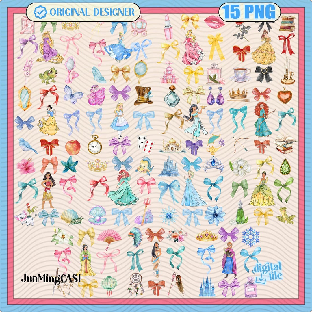15 Coquette Princess Cartoon Png Bundle, Red Hair Princess Png, Cartoon ...