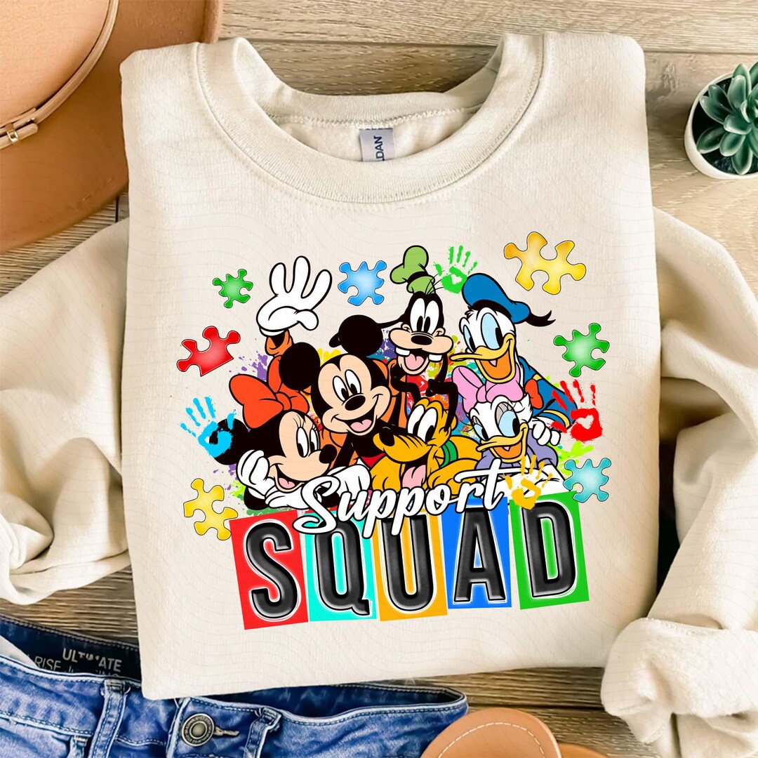 Autism Support Squad Cartoon Png, I Wear Blue for Autism Awareness Png ...