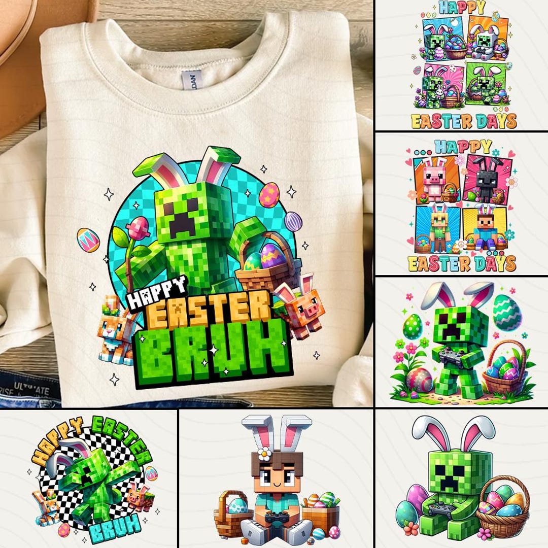 Boys Mining Easter Png, Happy Easter Bruh Png, Retro Easter Png ...