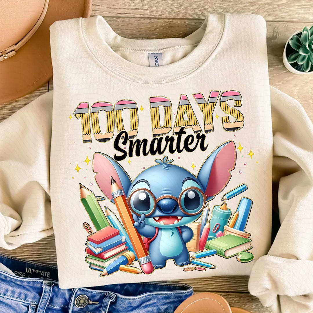 100 Days Smarter Cartoon PNG , Happy 100 Days of School Png, Gift for ...