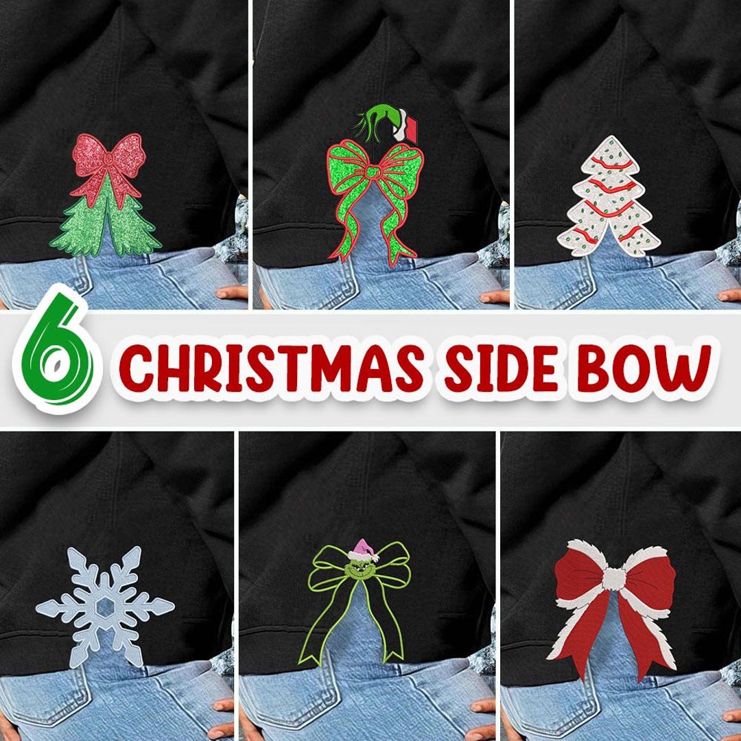 6+ Bundle Christmas Side Bow Sparkle Coquette Side Bow Design ...