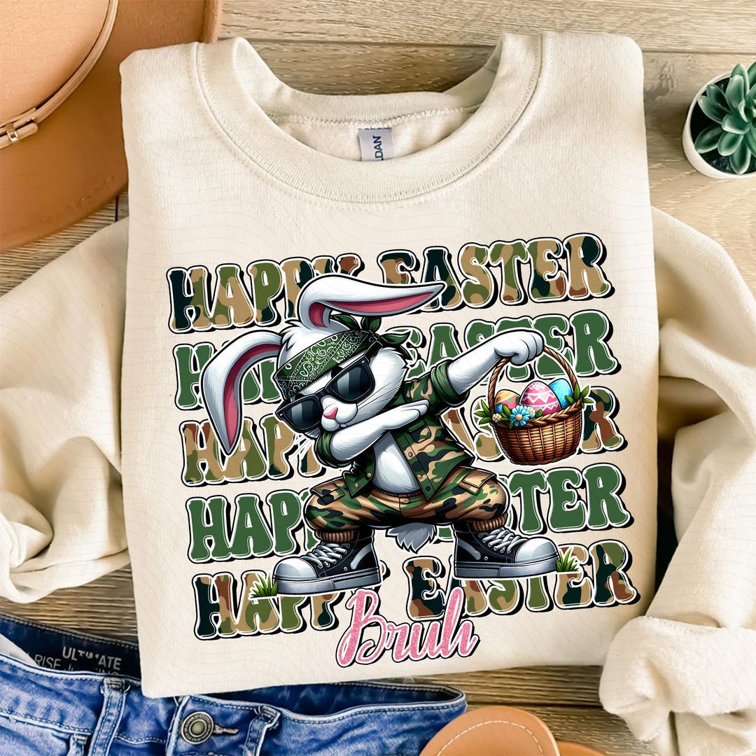 6+ Happy Easter Bunny Camo Character Png, Girl Easter Camo Png, Easter ...