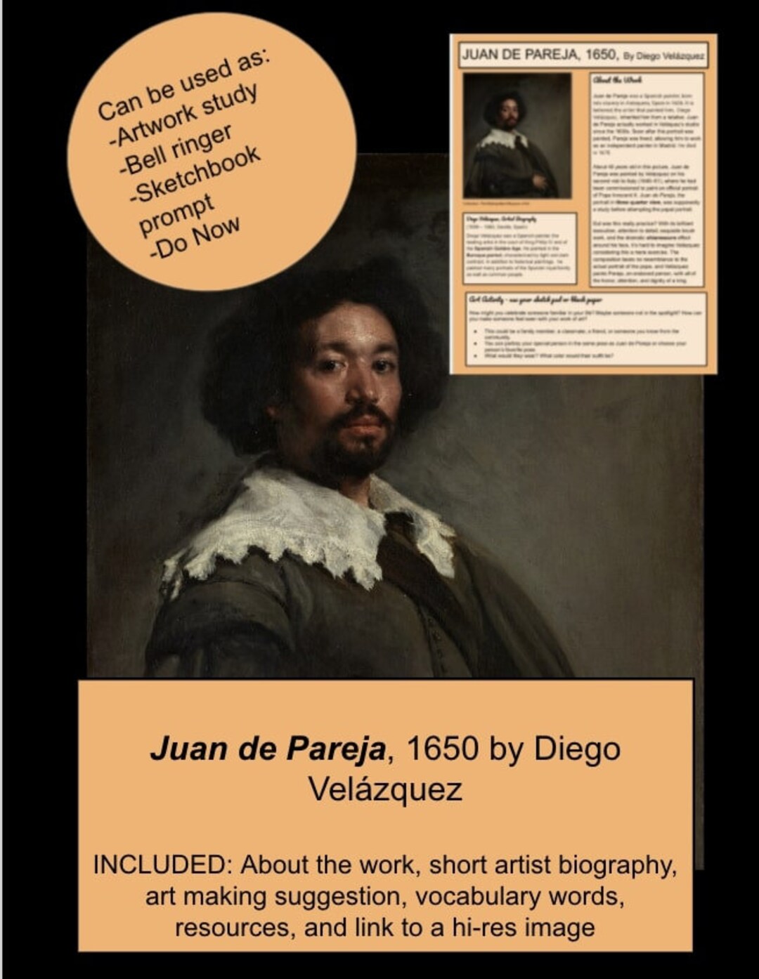 Juan De Pareja, Lesson Plan, Artwork Study, Diego Velazquez Art Lesson ...
