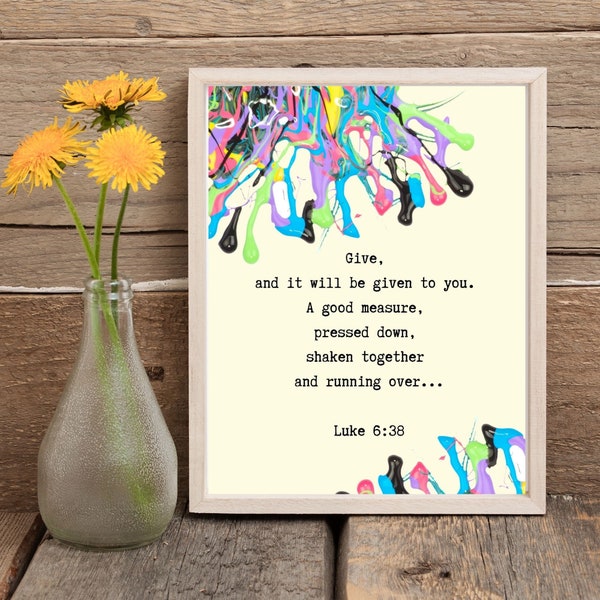 Luke 6 Verse 38 Art - Etsy