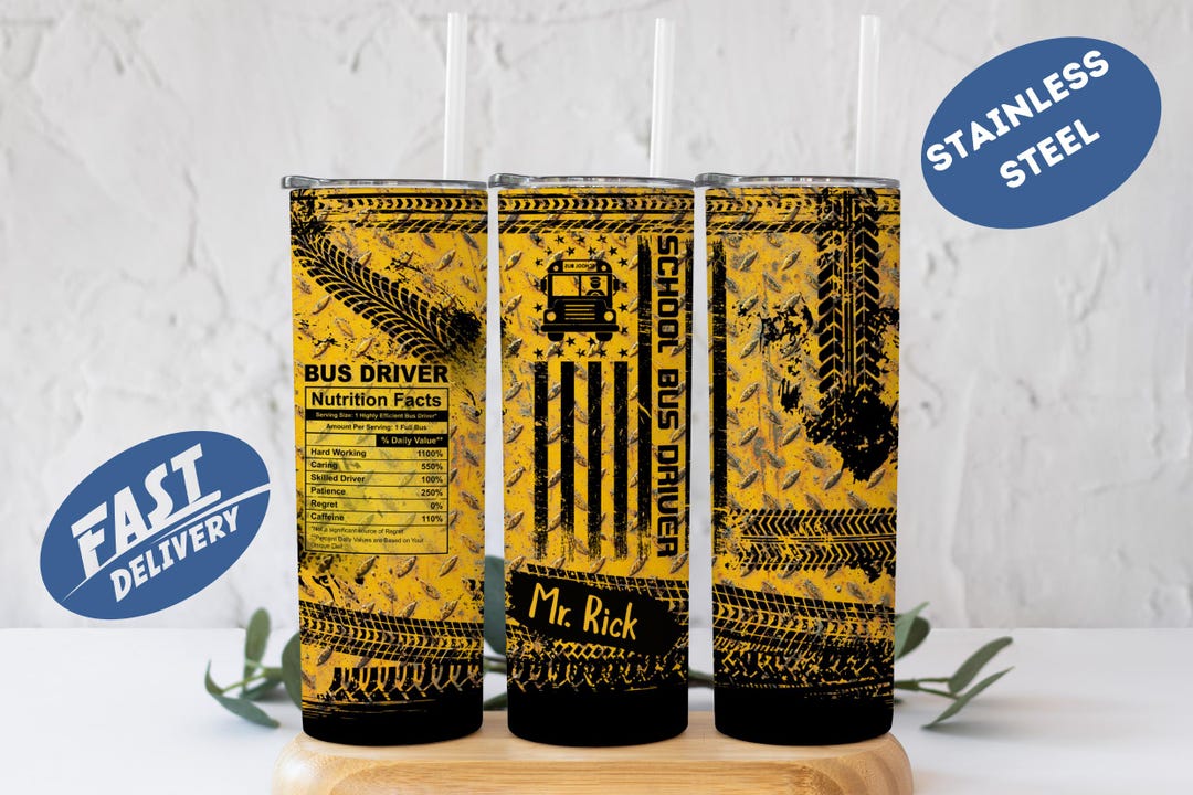 Personalized Bus Driver Tumbler, Custom School Bus Driver Cup Gift for ...