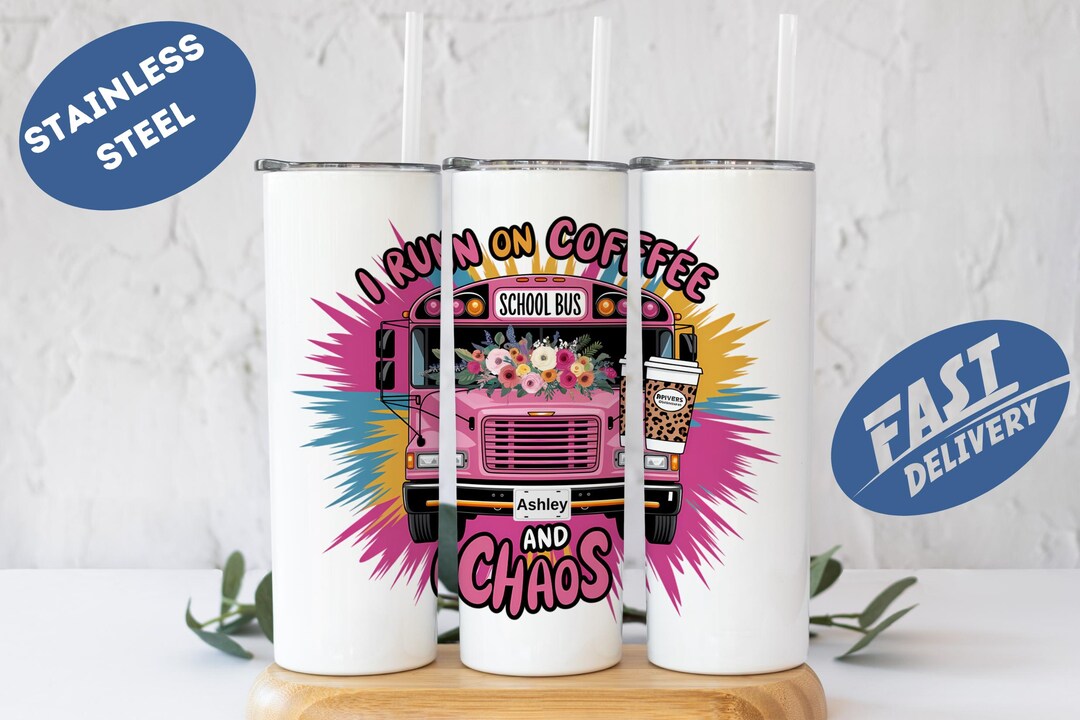 Personalized Bus Driver Tumbler, Customized School Bus Driver Cup Bus ...