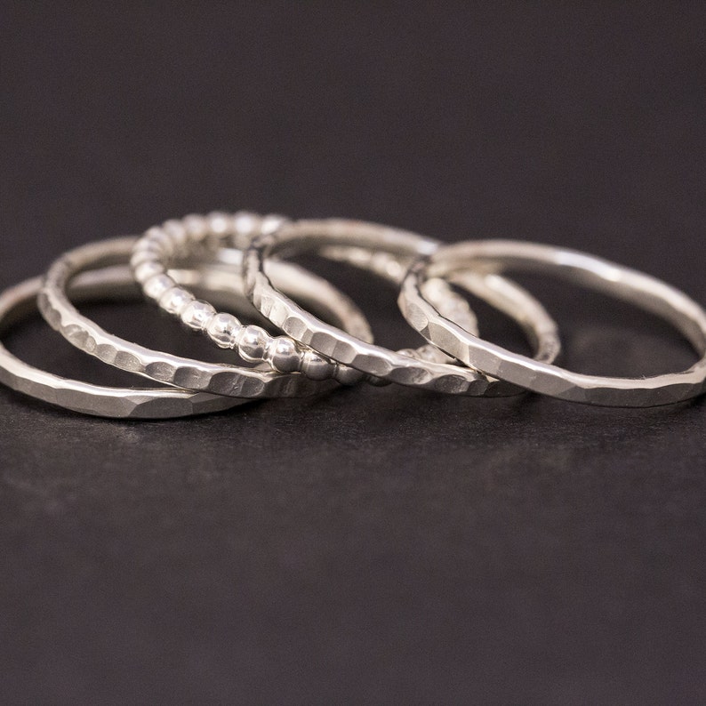 Sterling Silver Rings Silver Rings Stacking Rings Set - Etsy
