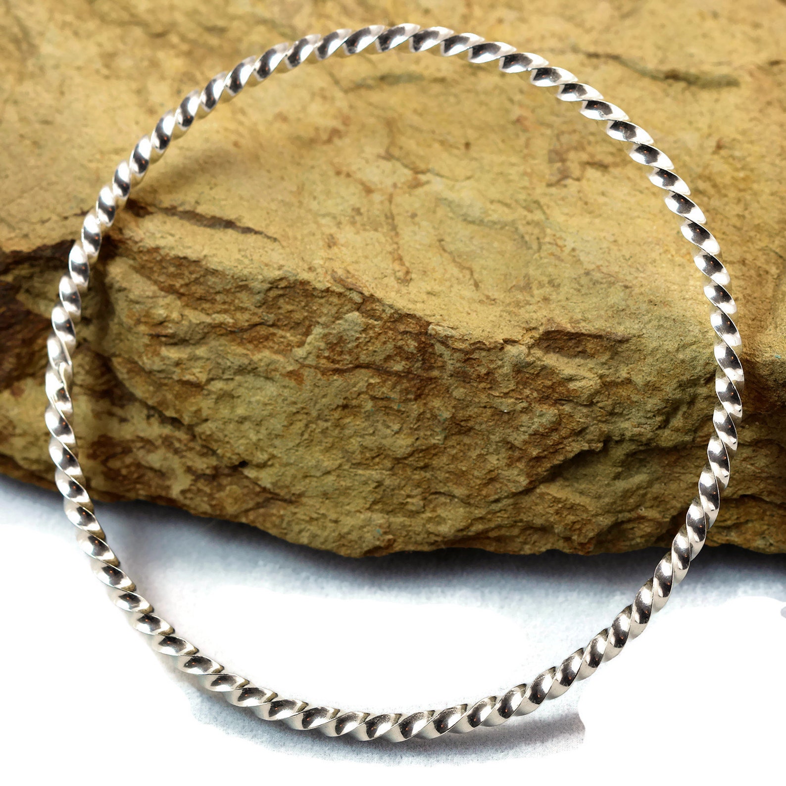 Bangle, Bangles, Twisted Bangle Cuff, Sterling Silver, Stacking ...