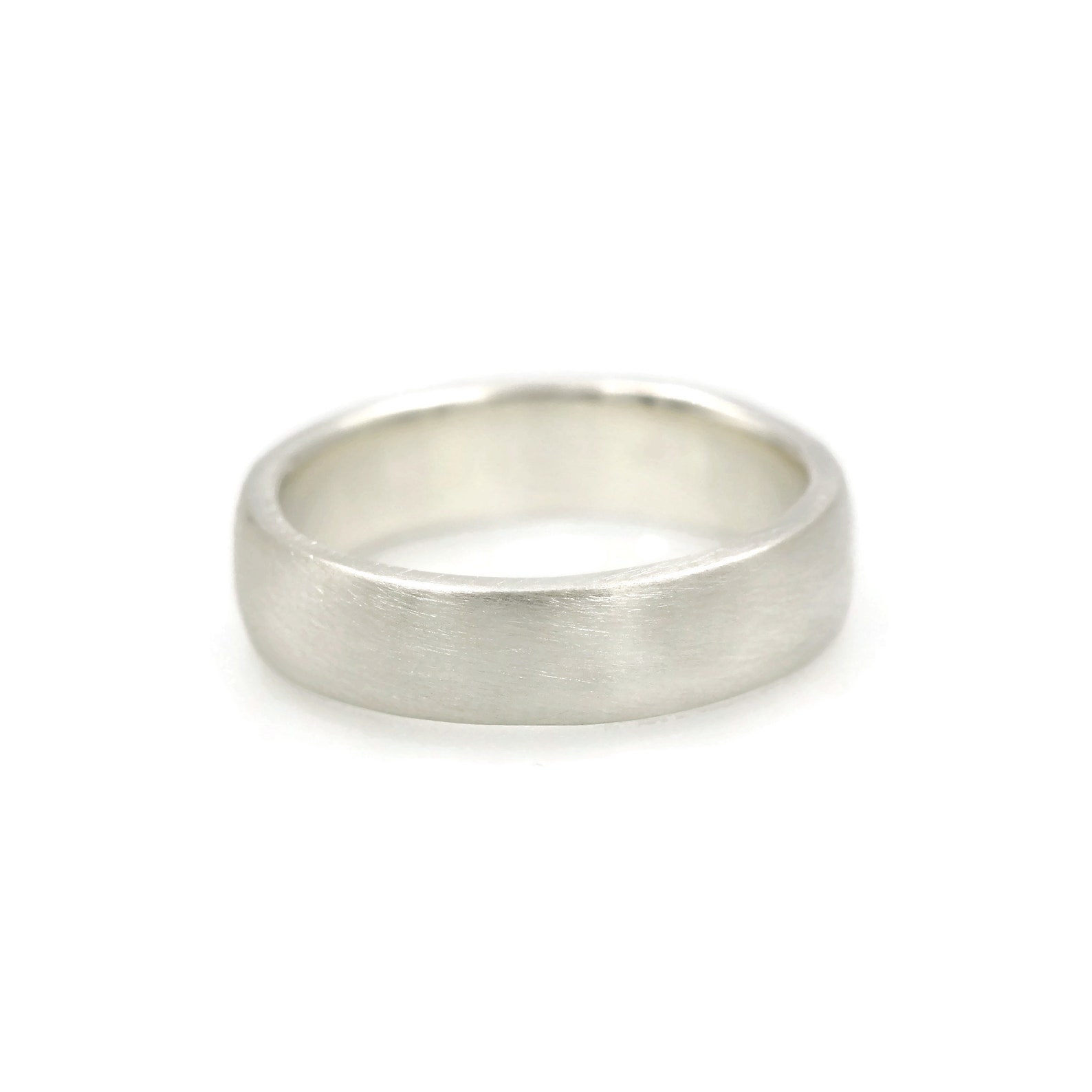 Simple Sterling Silver Wedding Band, Plain Band Ring for Man, Mens ...