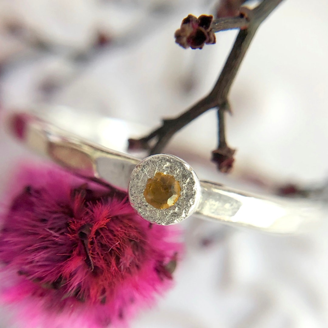 Sterling Silver Citrine Ring, Citrine Rings for Women, Recycled Silver ...