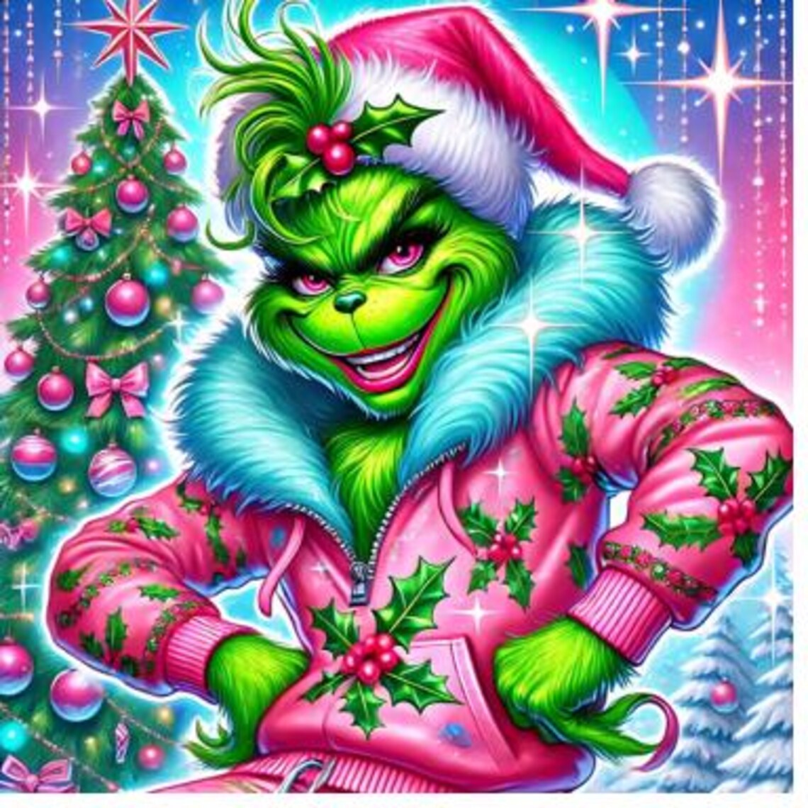 Clipart Grinch rose & bleu, Noël Grinch PNG, Clipart Grinch, Grinch PNG ...