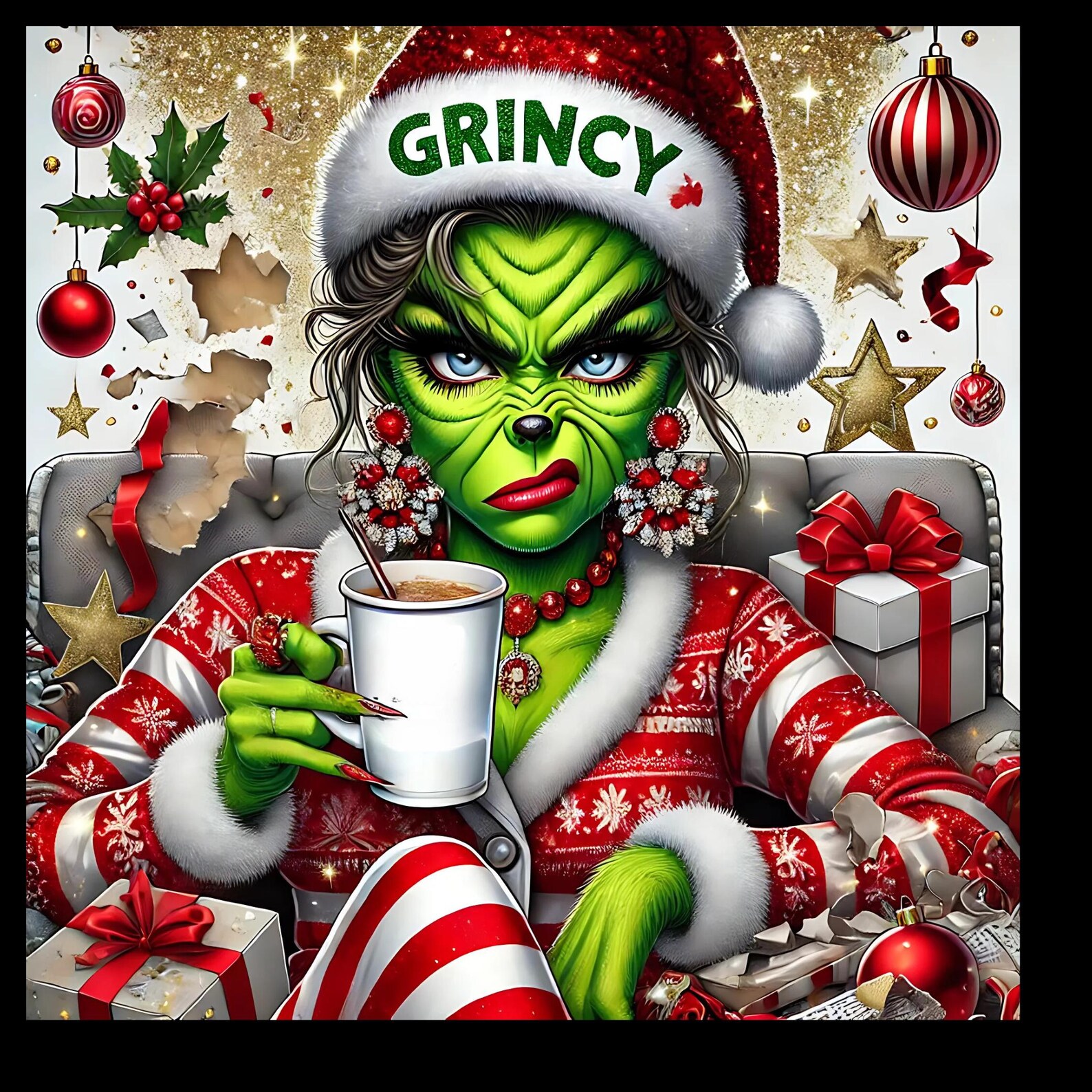 GRINCHY MAMA Png, Grinch Sublimation, Grinch Mama Clipart, Grinch ...