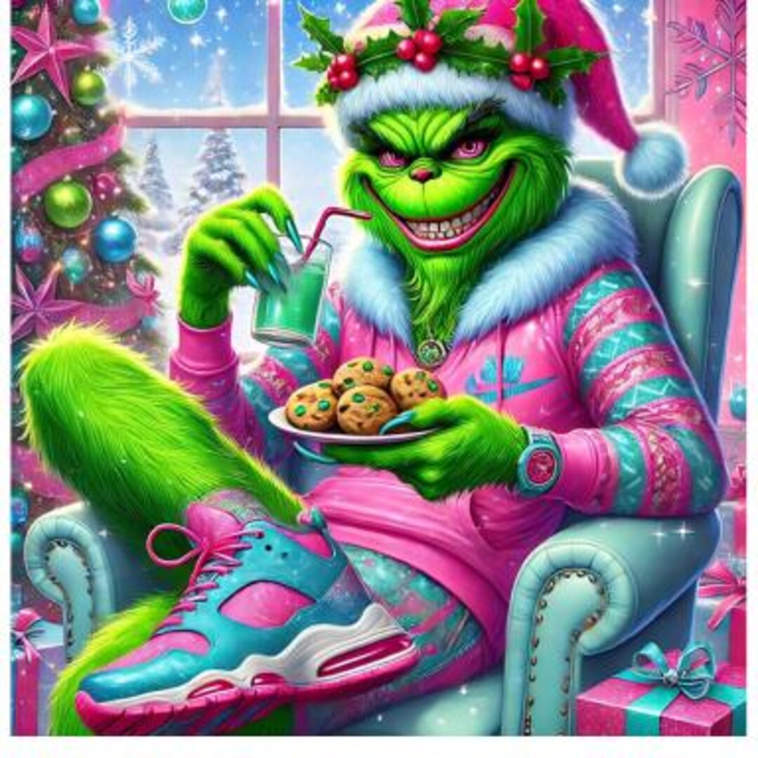 Pink & Blue Grinch Clipart, Christmas Grinch PNG, Grinch Clipart ...