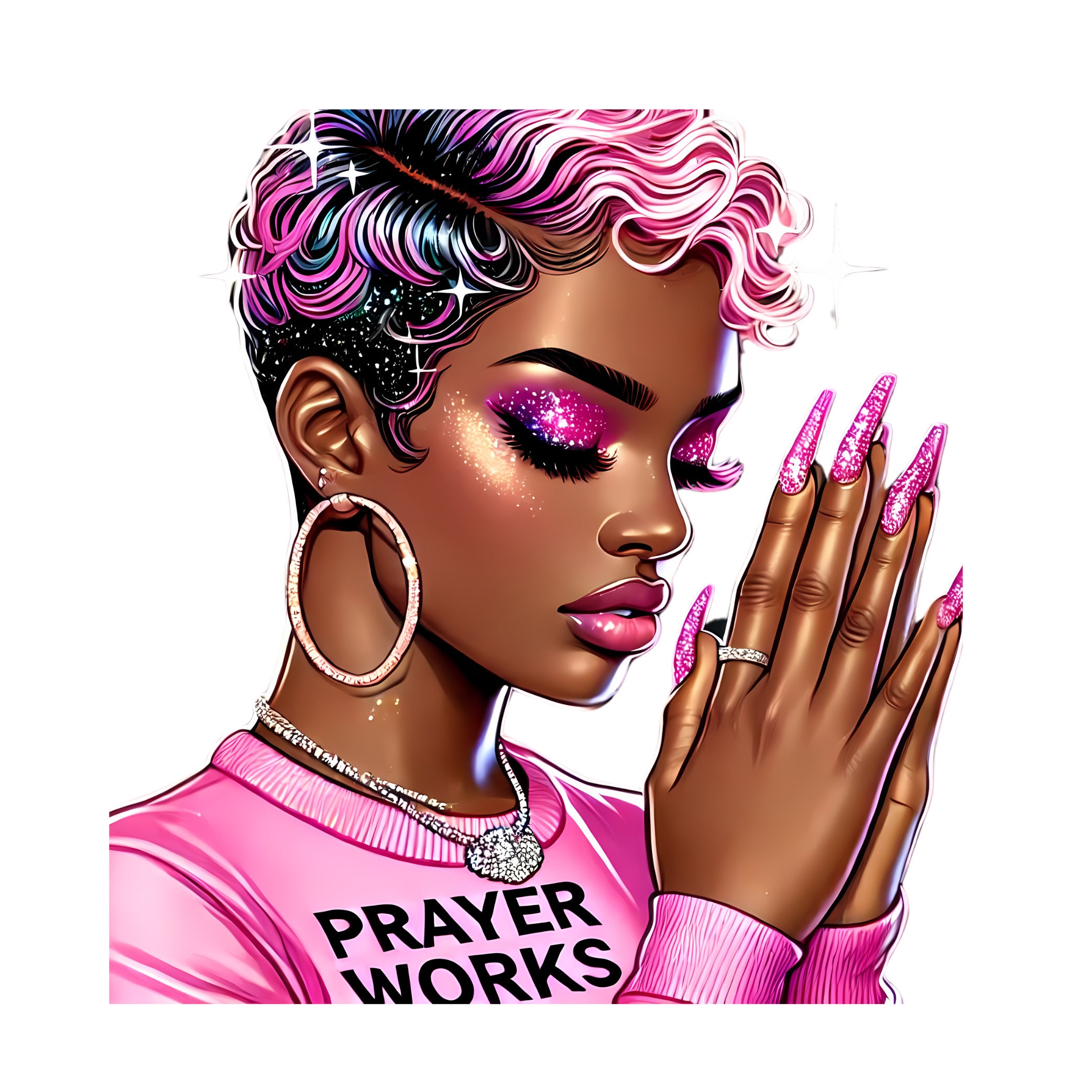 Praying Girl Png, Black Praying Woman PNG, Praying Clipart, Blessed ...