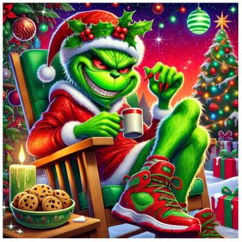 Red and Green Grinch Clipart, Grinch PNG, Christmas Grinch PNG, Holiday ...