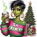 20 Grinchy Ladies, Grinchmas Clipart, Christmas Grinch PNG, Lady Grinch ...