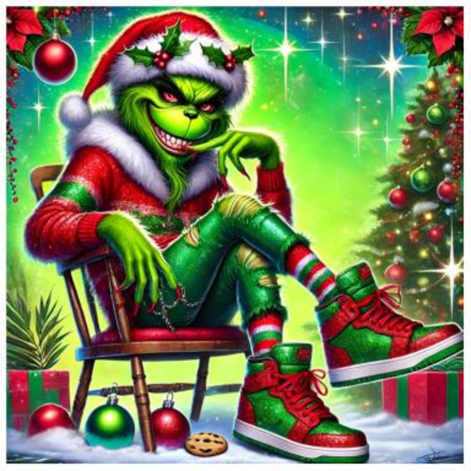 Red and Green Grinch Clipart, Grinch PNG, Christmas Grinch PNG, Holiday ...