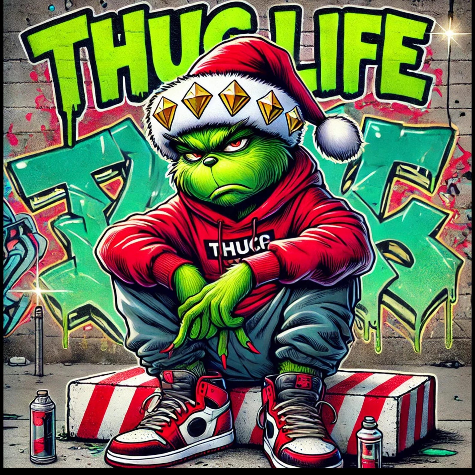 Thug Life Grinch Clipart, Grinch Christmas Clipart, Grinch Christmas ...