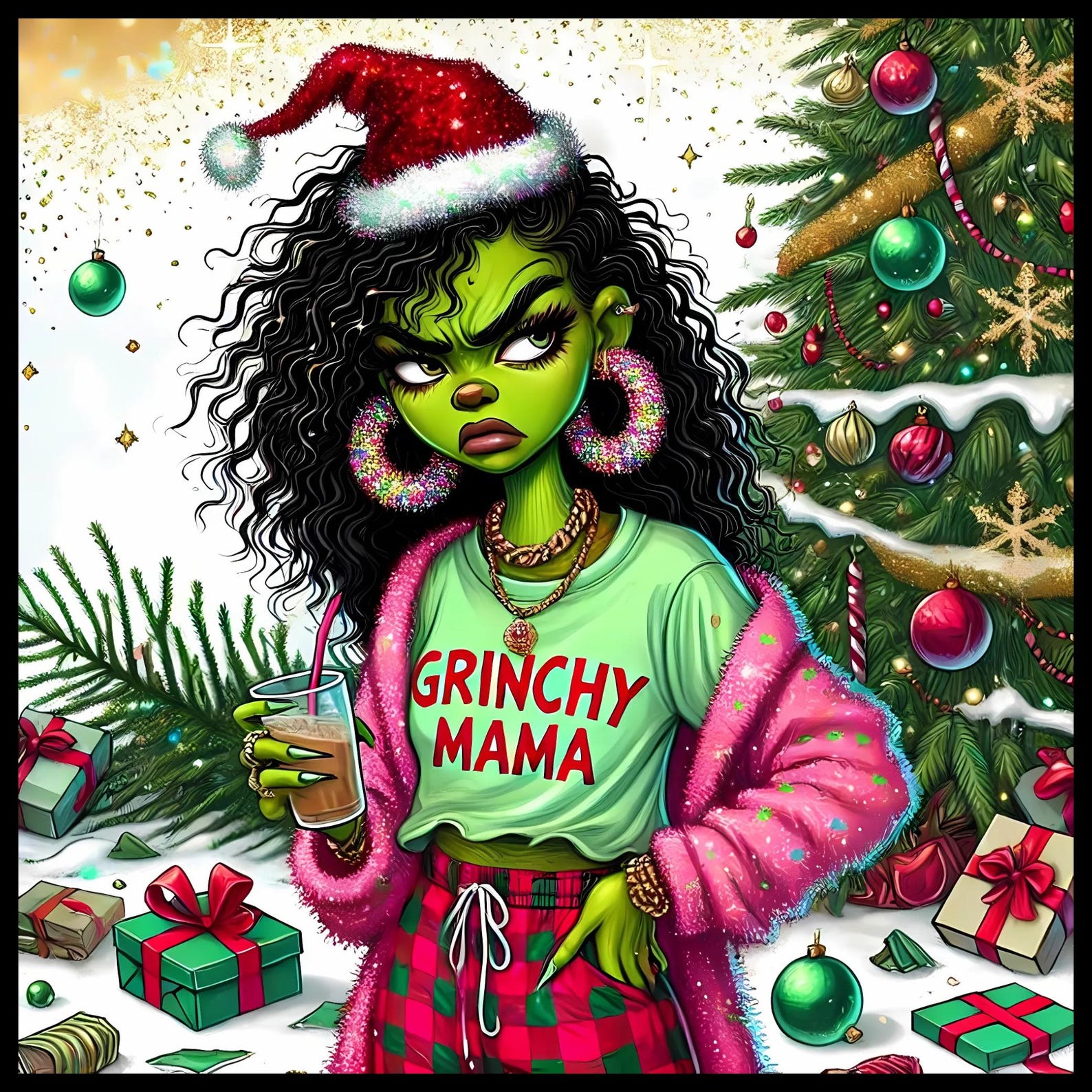 GRINCHY MAMA Png, Grinch Sublimation, Grinch Mama Clipart, Grinch ...