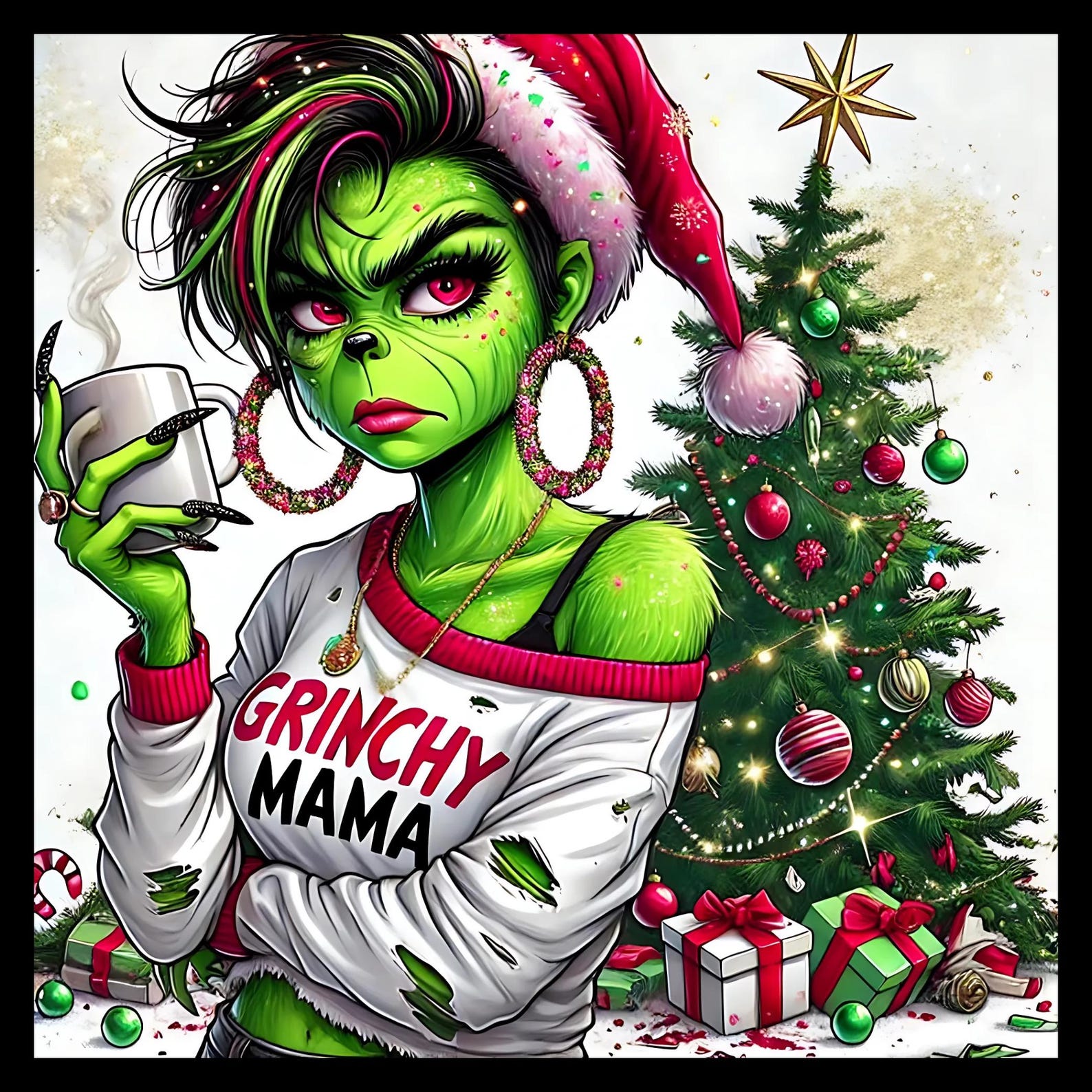 GRINCHY MAMA Png, Grinch Sublimation, Grinch Mama Clipart, Grinch Christmas PNG, Christmas Png ...