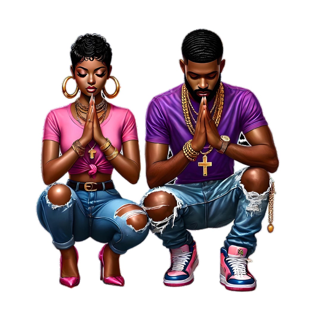 Praying Couples Clipart, Black Couples That Pray, Couples That Pray ...