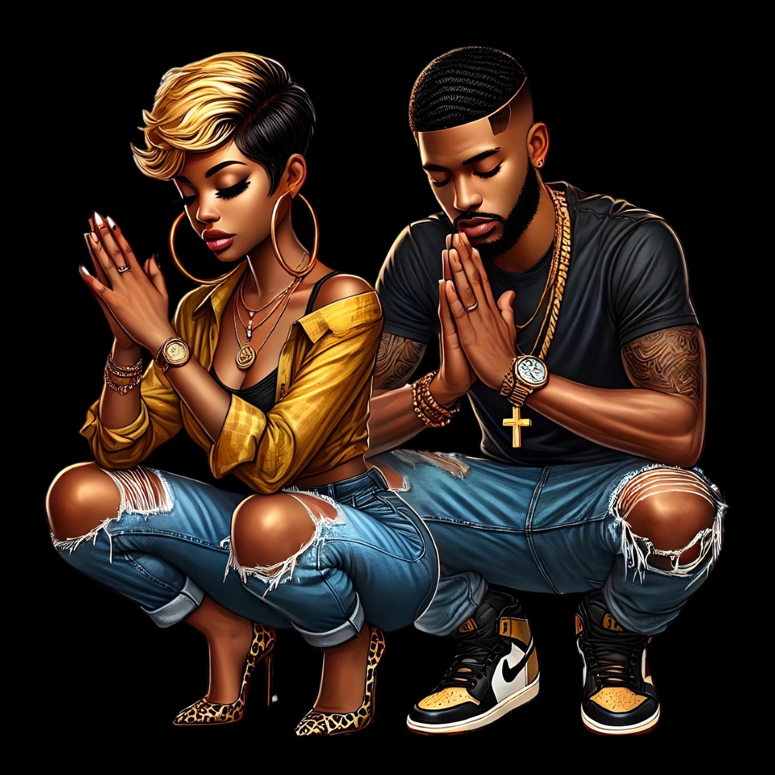 Couples Pray Together PNG, Couples That Pray Together PNG, Sublimation ...