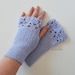 Ice Blue Wool/alpaca Gloves With Lace Crochet Trim Wrist - Etsy