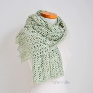 Crochet Shawl, Rectangle, Light Green, Green Scarf, Lace Wrap ...