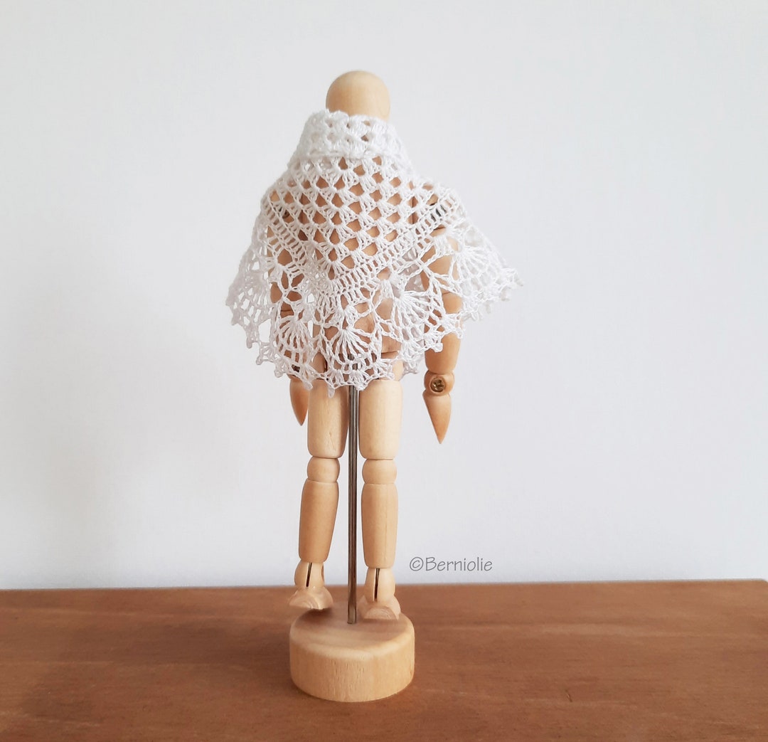 Crochet Doll Shawl, 1:12 Scale, Cotton Lace Shawl, READY TO SHIP ...