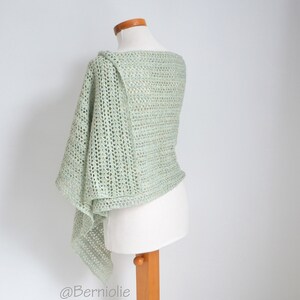 Crochet Shawl, Rectangle, Light Green, Green Scarf, Lace Wrap ...