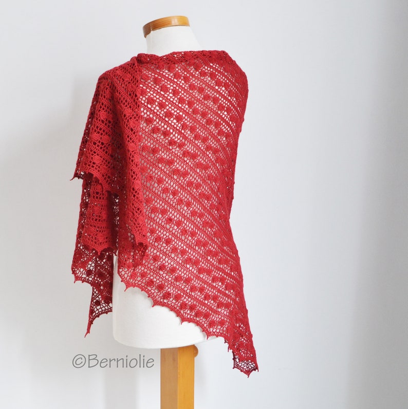 Crochet Shawl Red Shawl Red Lace Shawl Lace Crochet Shawl - Etsy