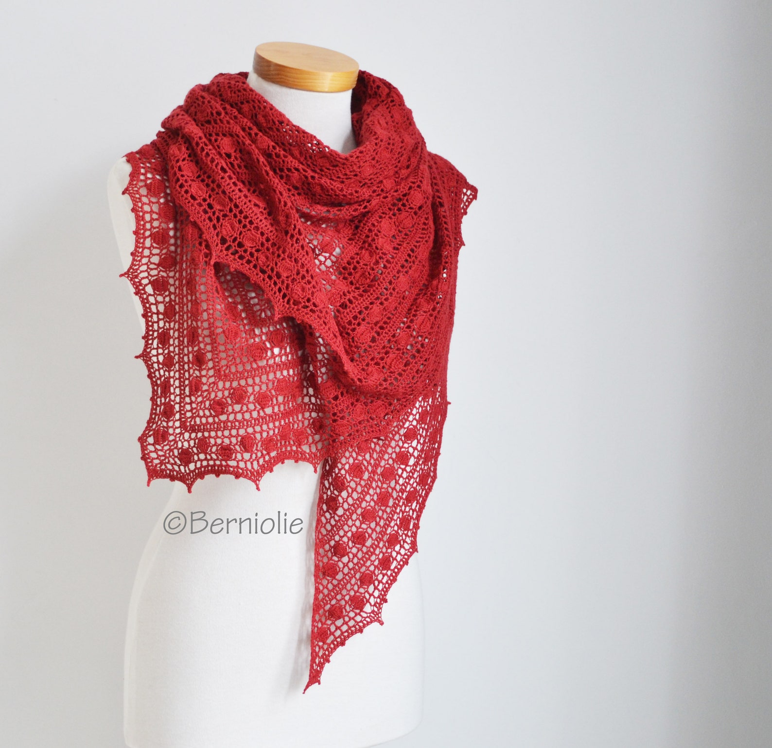 Crochet Shawl Red Shawl Red Lace Shawl Lace Crochet Shawl - Etsy