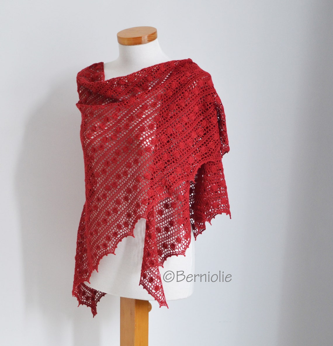 Crochet Shawl Red Shawl Red Lace Shawl Lace Crochet Shawl - Etsy