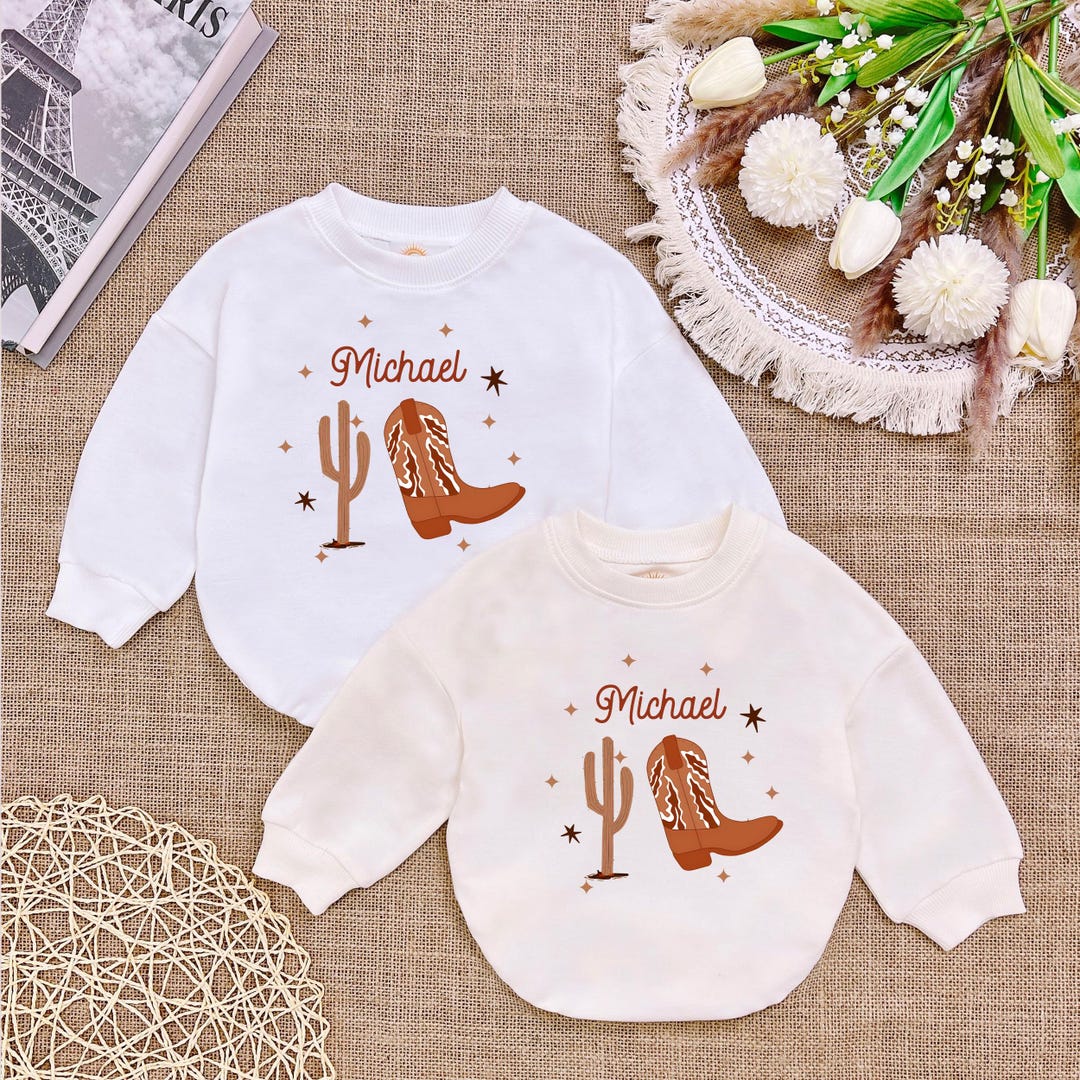 First Rodeo Custom Baby Bubble Romper, Baby Cowgirl Toddler Bodysuit ...