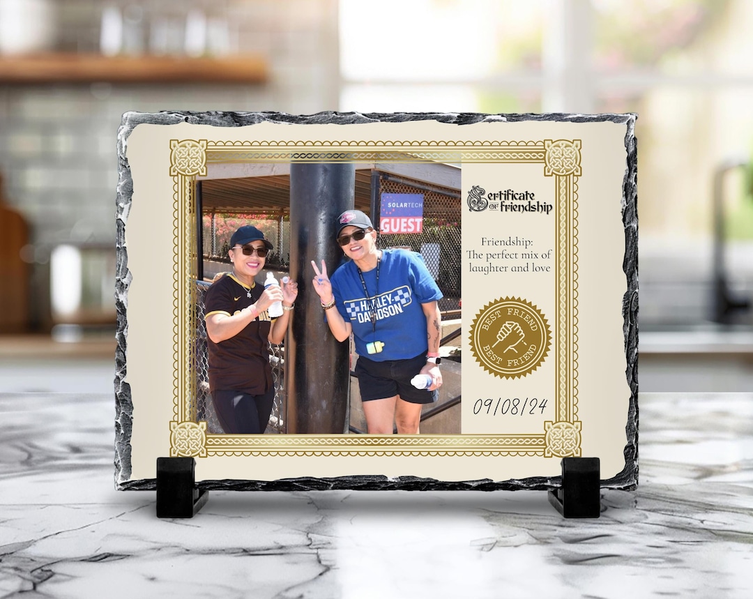 Personalized Rock Slate Photo Frame: Custom Family, Wedding, Memorial ...
