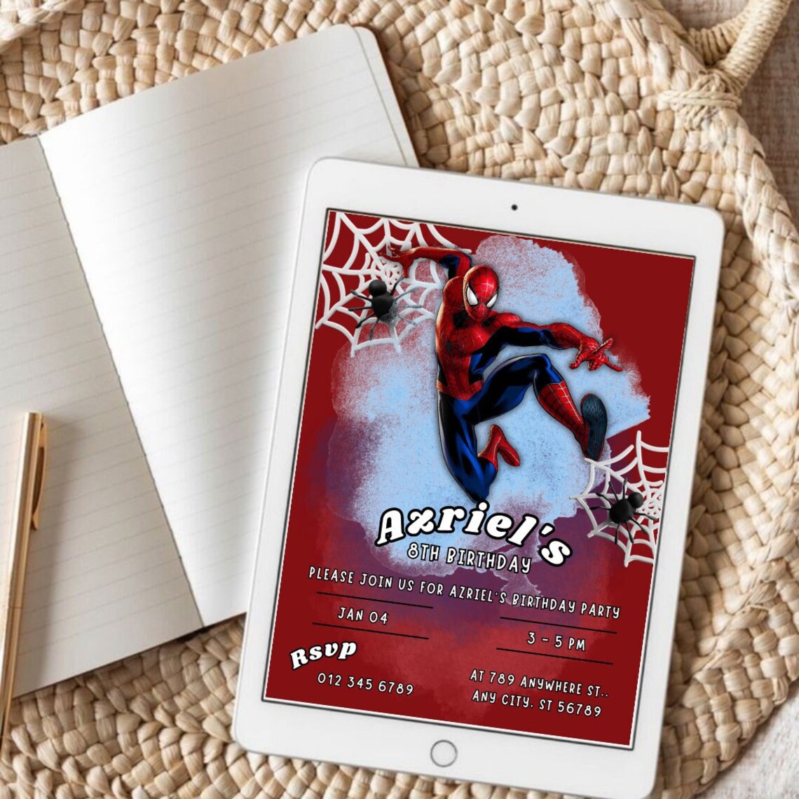 Editable Spiderman Invitation | Spiderman Birthday Party Invitation ...