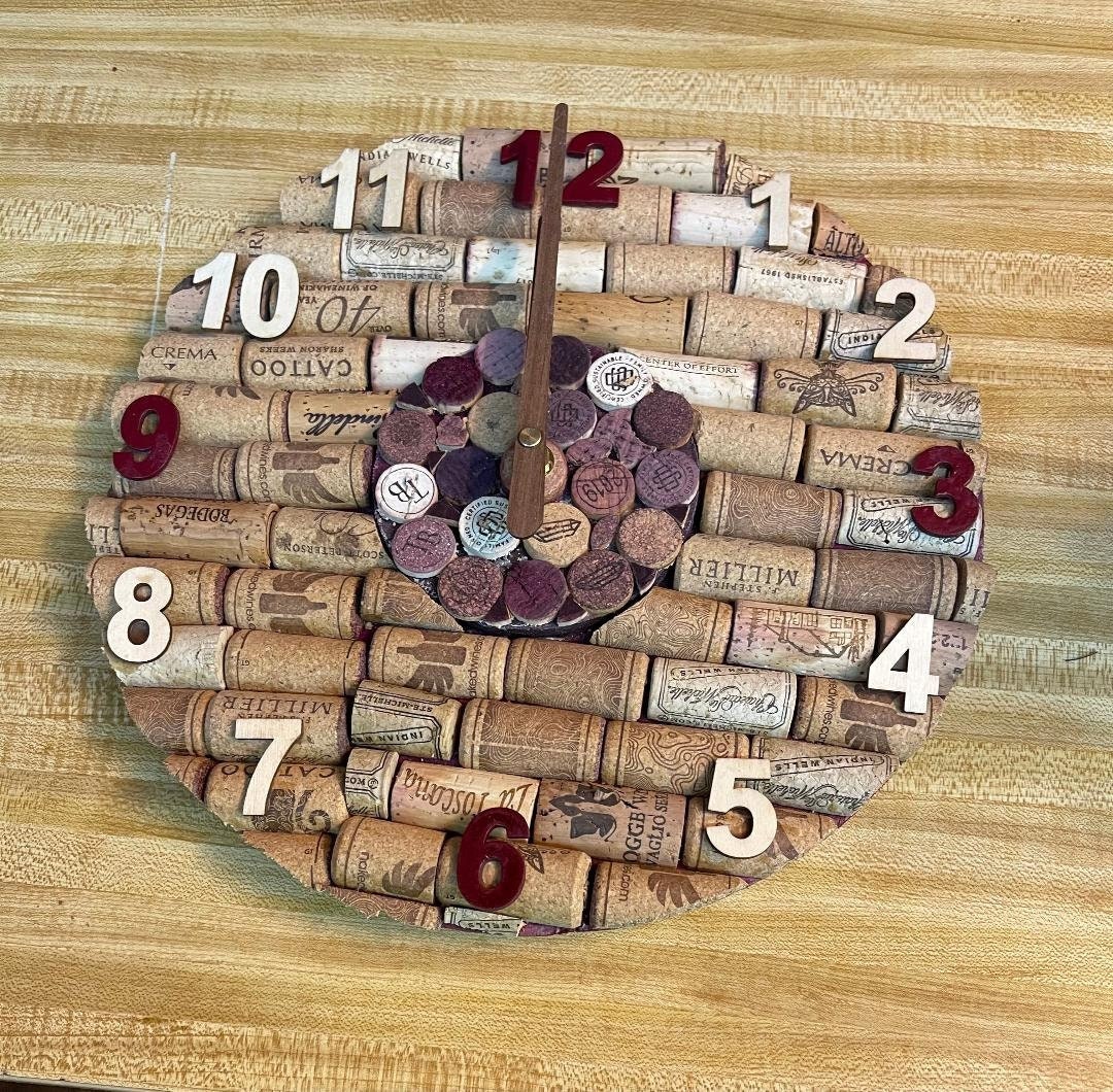 12" and 16+ Inch Art Clocks Made From Recycled Corks - Etsy