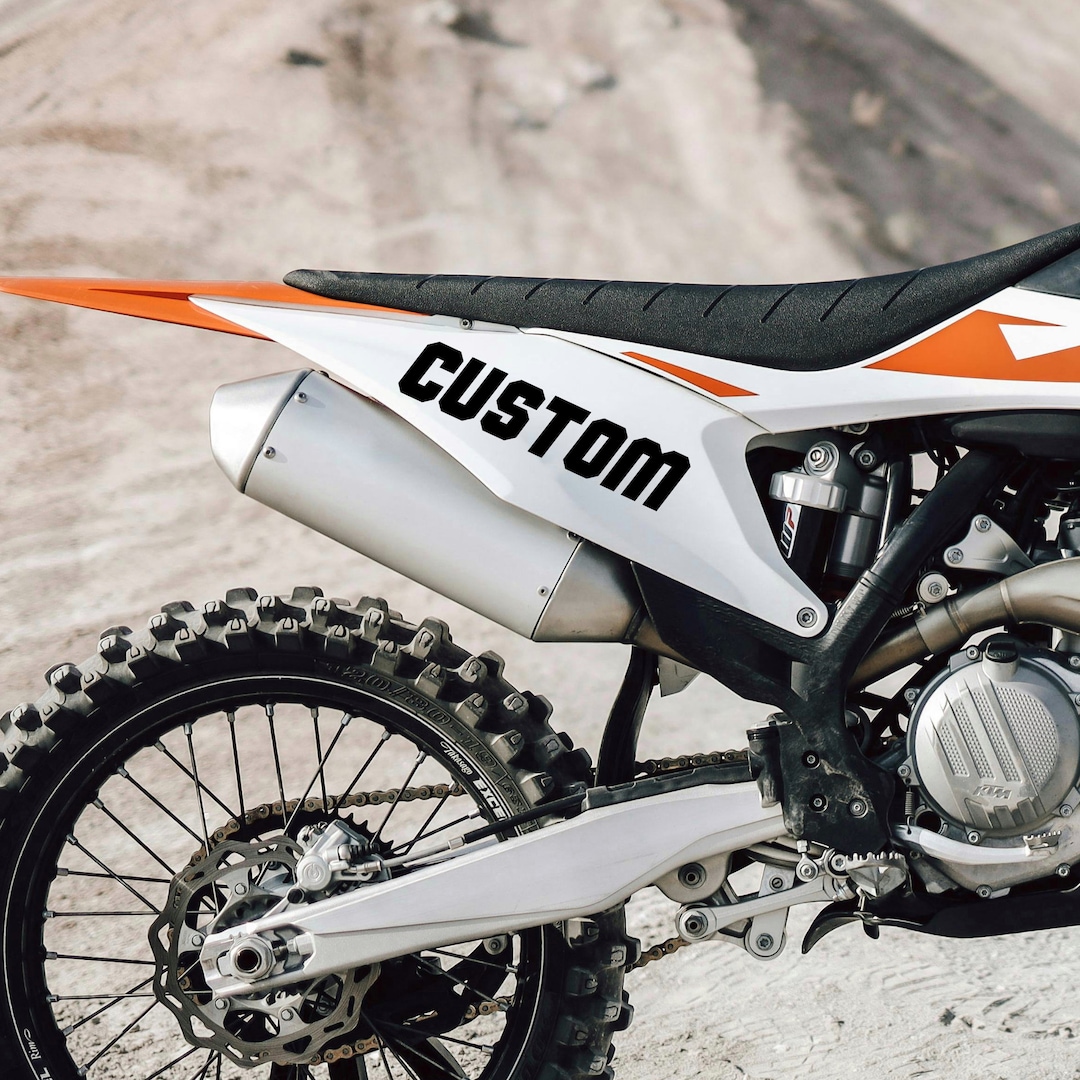Custom Bike Decal / Custom Text Vinyl Decal / Dirt Bike Decal ...