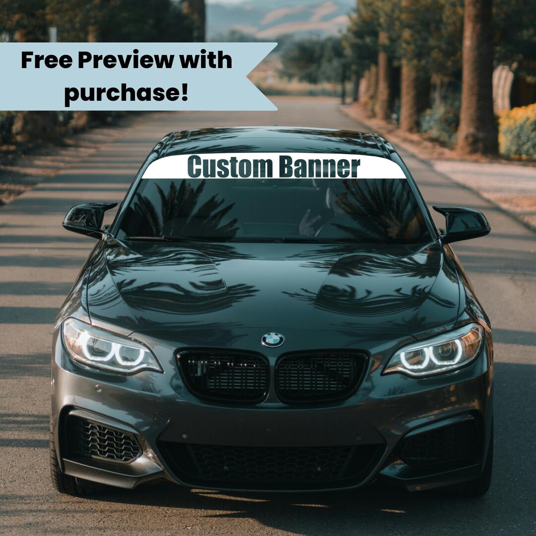 Custom Windshield Banner / Car Window Sticker / Personalized Window ...