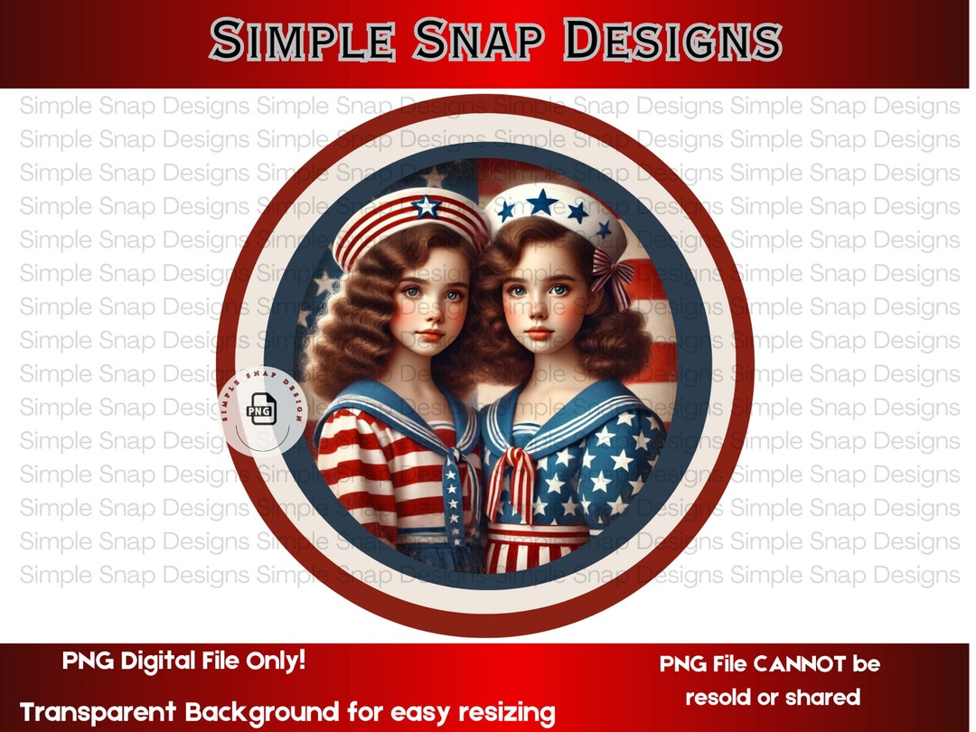 Proud American PNG, Patriotic Girls Digital Download, USA Flag Art, 4th ...