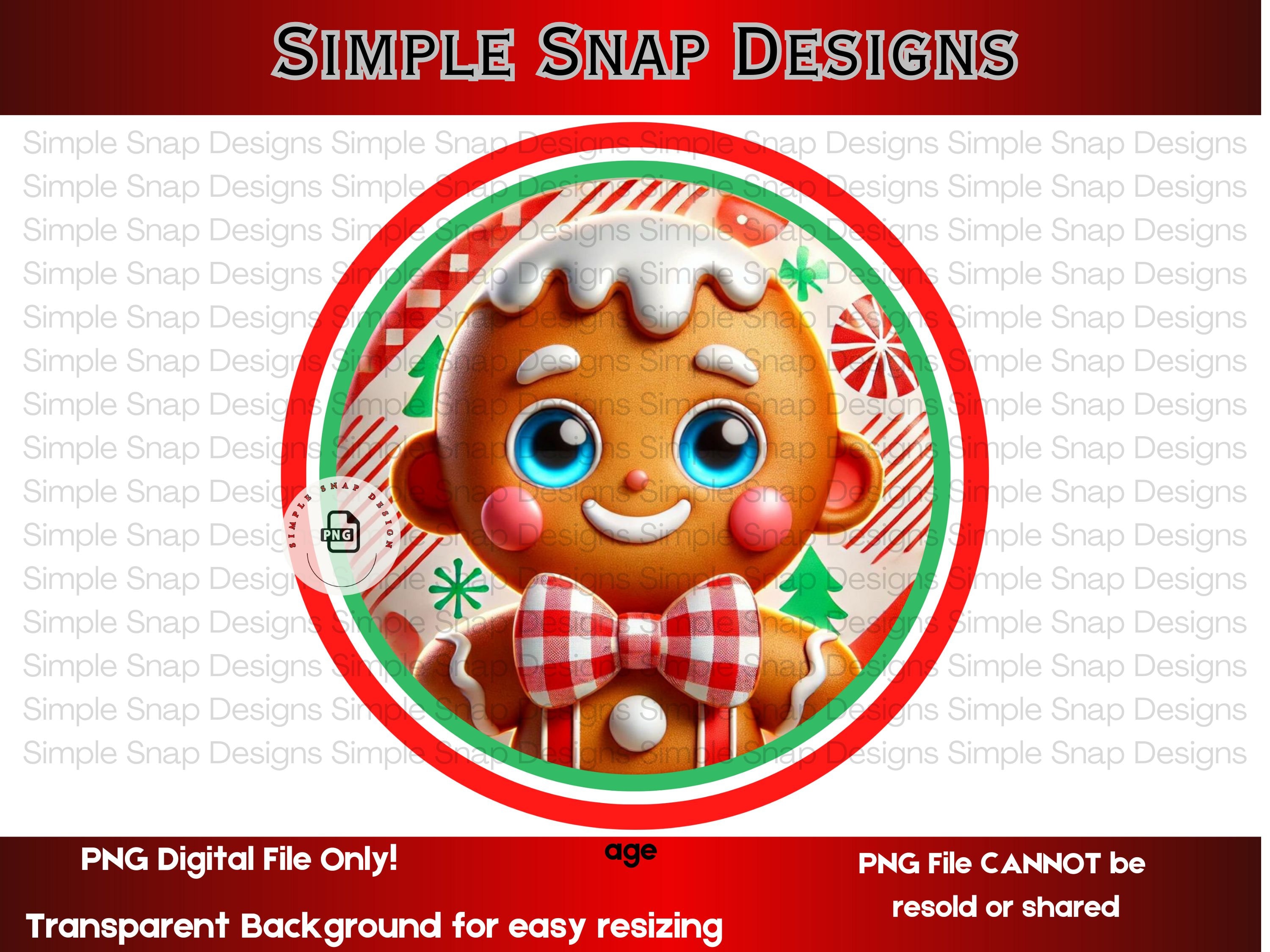 Gingerbread Boy PNG, Cute Christmas Digital Download, Holiday Decor ...