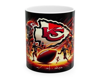 Fun Kansas City Chiefs Graphic Ceramic Mug, 11oz, 15oz , Cute KC ...