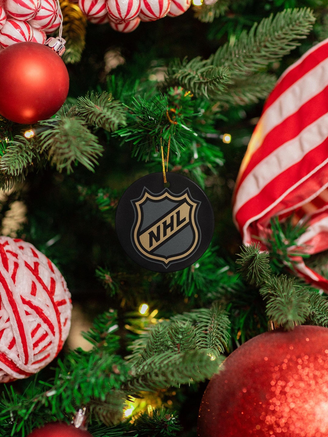 NHL Ceramic Decoration Christmas Ornament Black (1pc) Hockey Fan ...