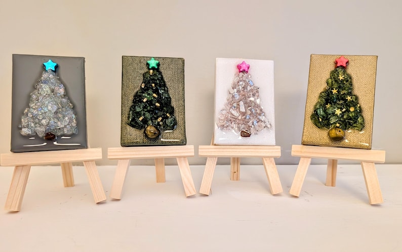 Miniature Christmas Tree With Easel. Christmas, Holiday Decor and Gift ...